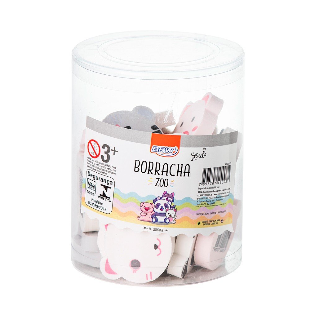 Borracha Plástica Zoo Branca Gatinha Brw - Welban