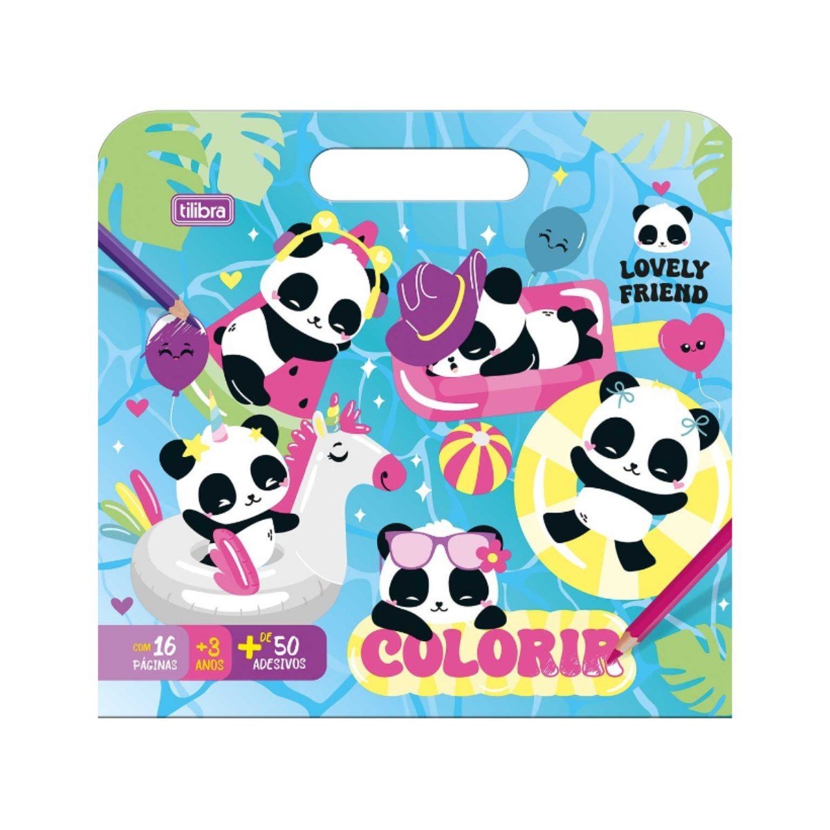 Folha para Colorir Lovely Friend Panda + 50?Adesivos - 8?Folhas ...