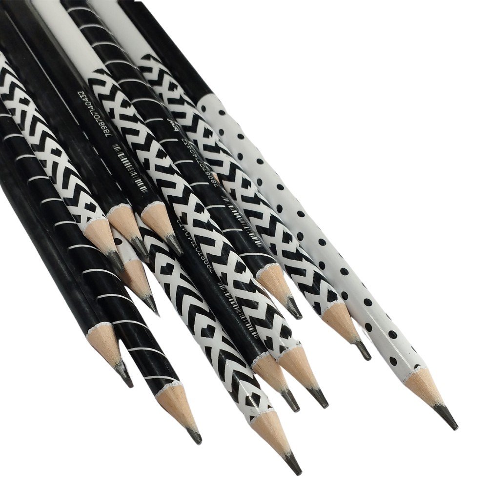 Lápis Grafite Preto HB Com Borracha Cinza Black Brw - Welban