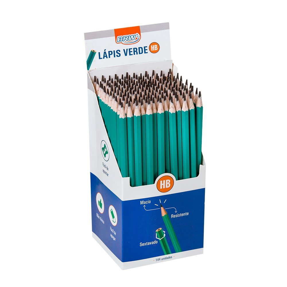 Lápis Grafite HB Sextavado Verde Brw - Welban